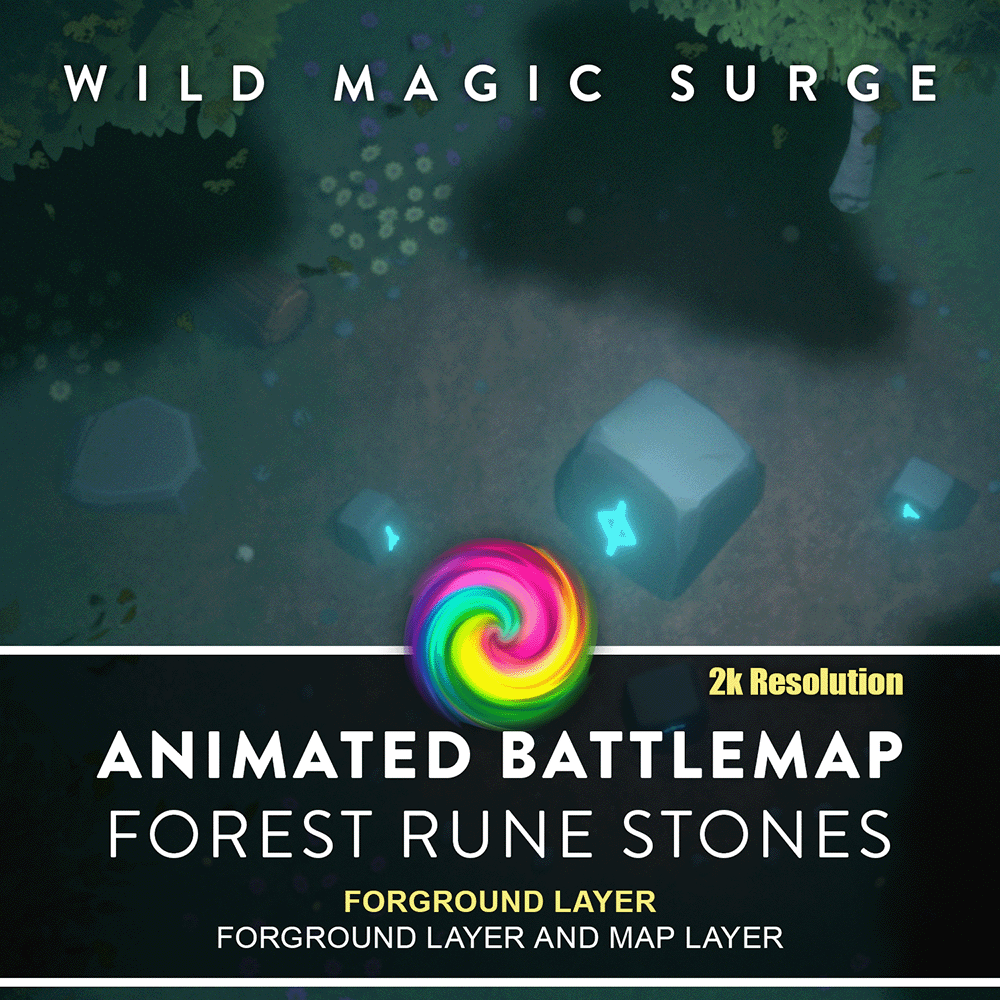 Animated Forest Runes Battlemap – Wild Magic Surge